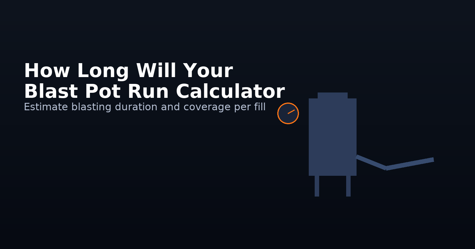 Blast Machine Holding Capacity Calculator | Pot Size & Runtime